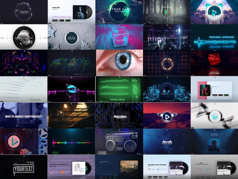 Animated music visualizer, You can choose from 30 plus styles | Upwork