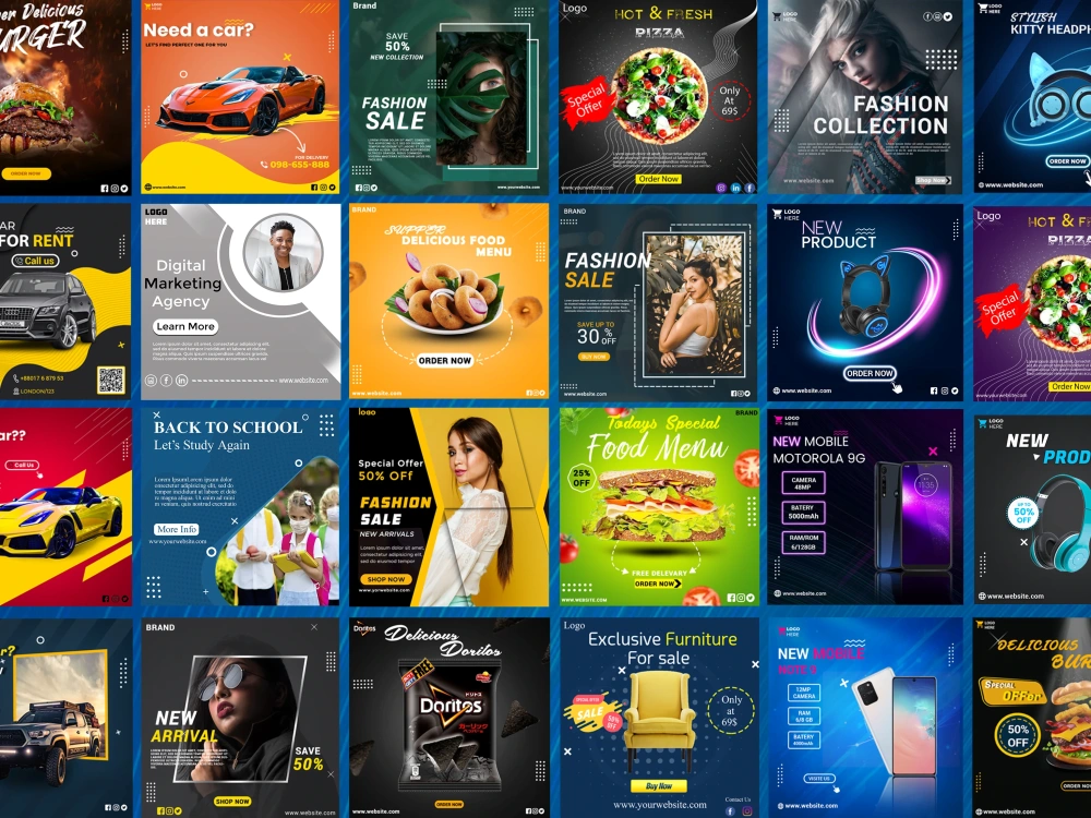 Social media ads design, post design, any kind of banner or poster ...