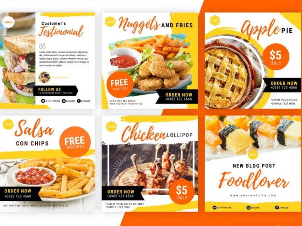 Branded social media posts for your food restaurant business. | Upwork