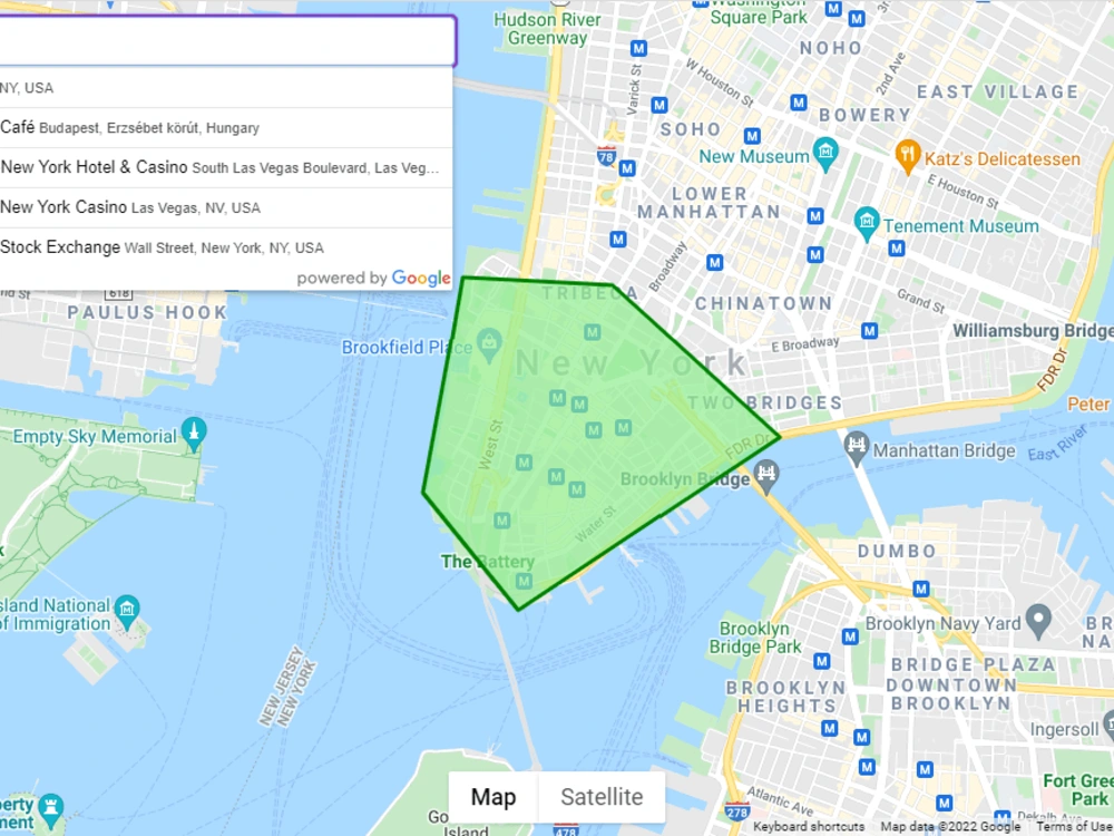 A google maps web app with dynamic markers, polygons, rectangles and search | Upwork