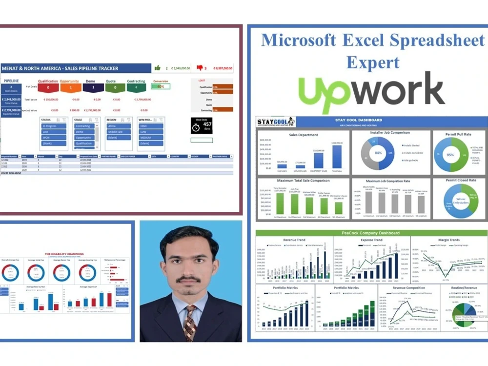 A custom Excel Spreadsheet with formulas and Charts | Upwork