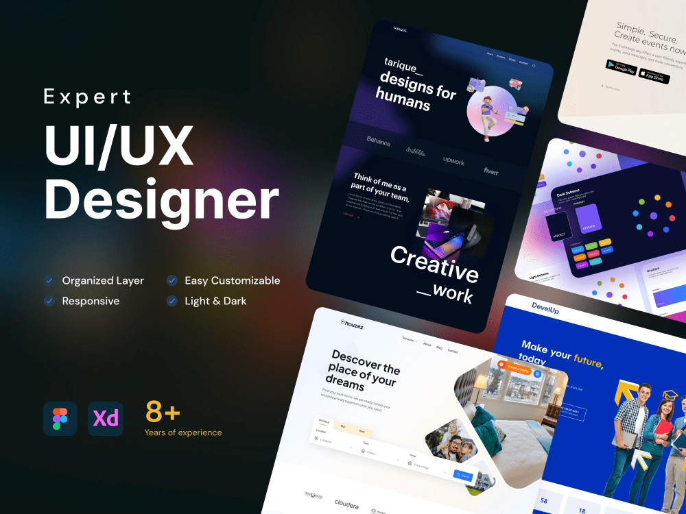 Responsive website UI UX design, web app, landing page UI mockup in Figma | Upwork