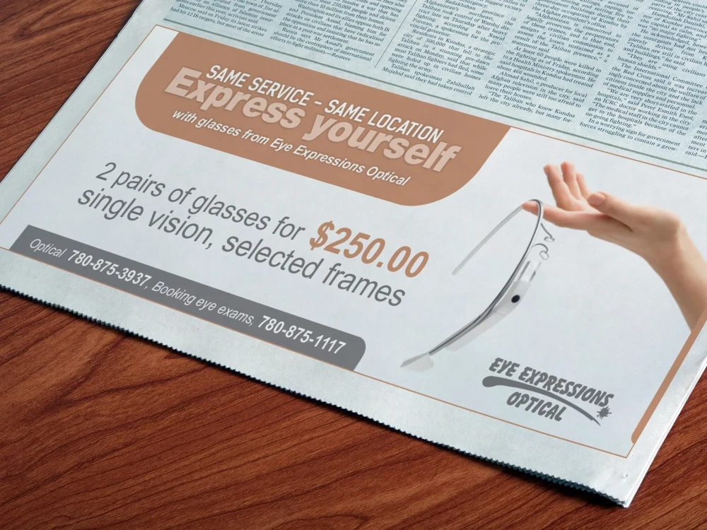 A eye-catching newspaper/magazine advertisement | Upwork