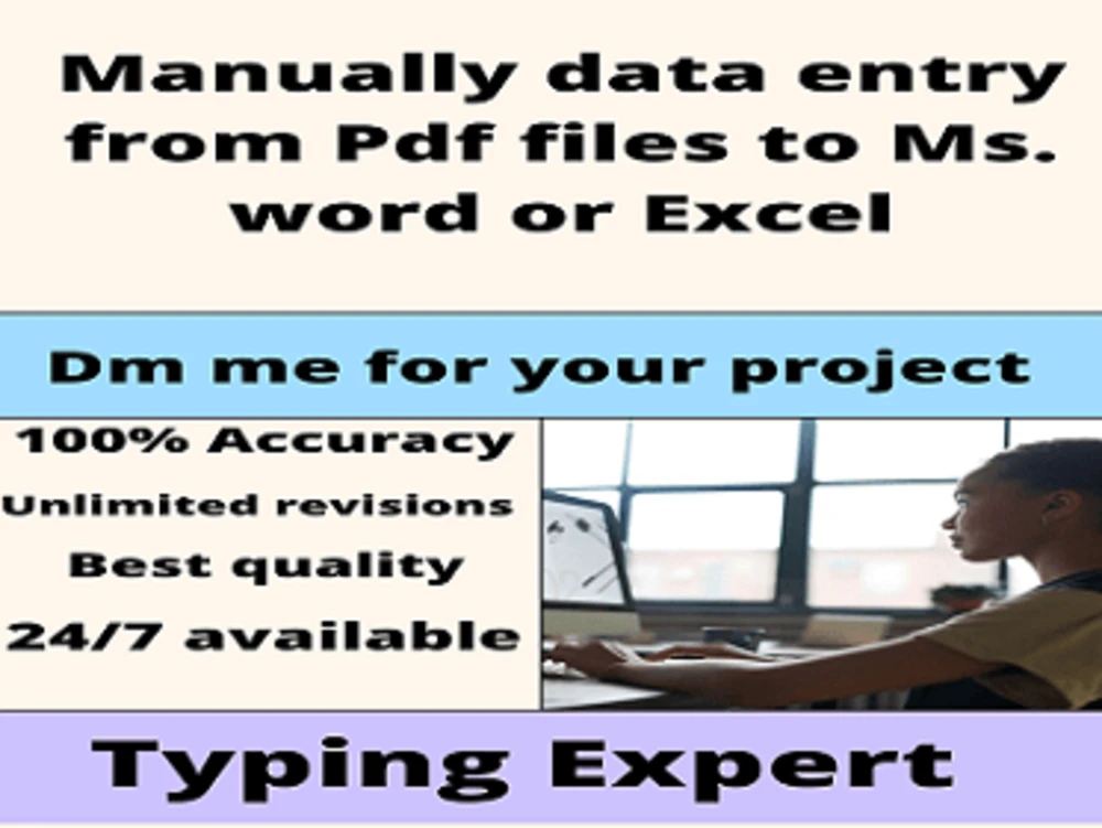 Retyping of data manually from pdf file into Ms. word and Ms. Excel. | Upwork