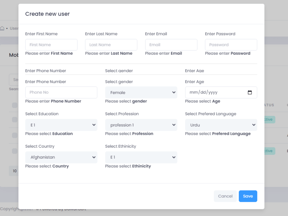 A react+redux and .net core admin panel including mobile apis | Upwork