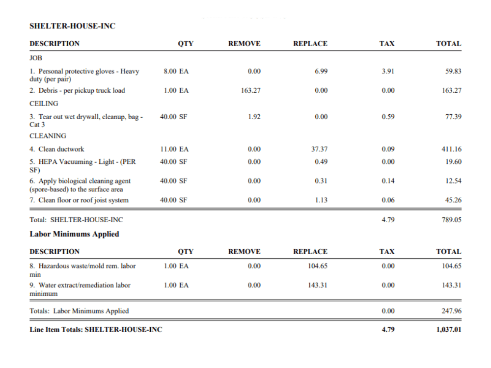Roof hurricane water and fire damage estimate in xactimate for ...