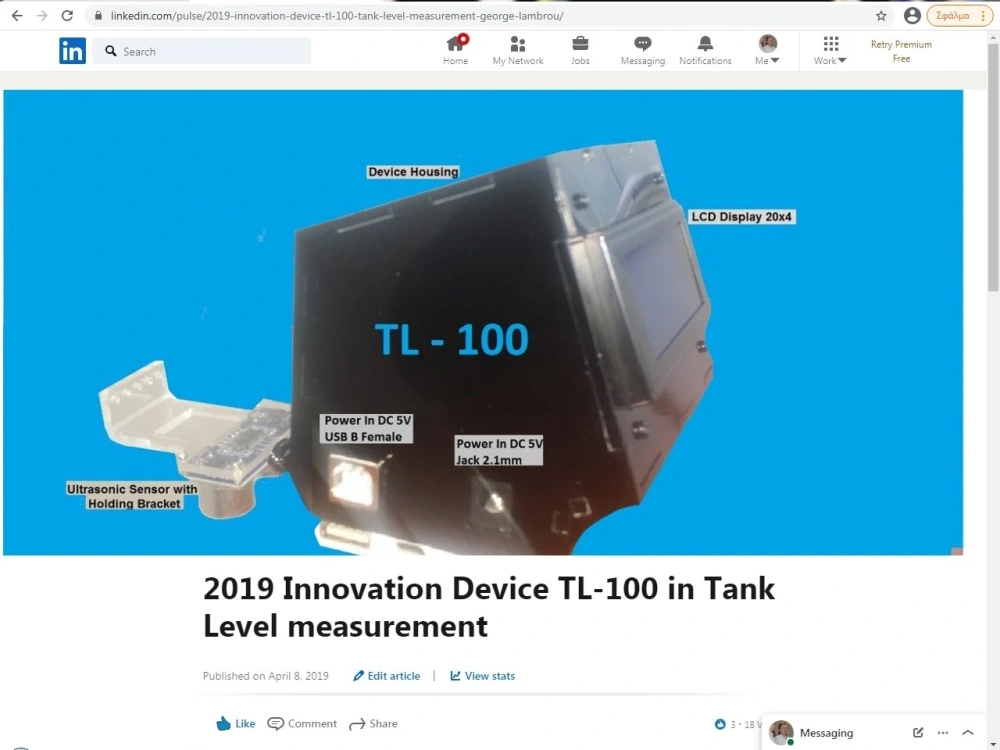 A tank volume & level measurement device with ultrasonic and arduino ...