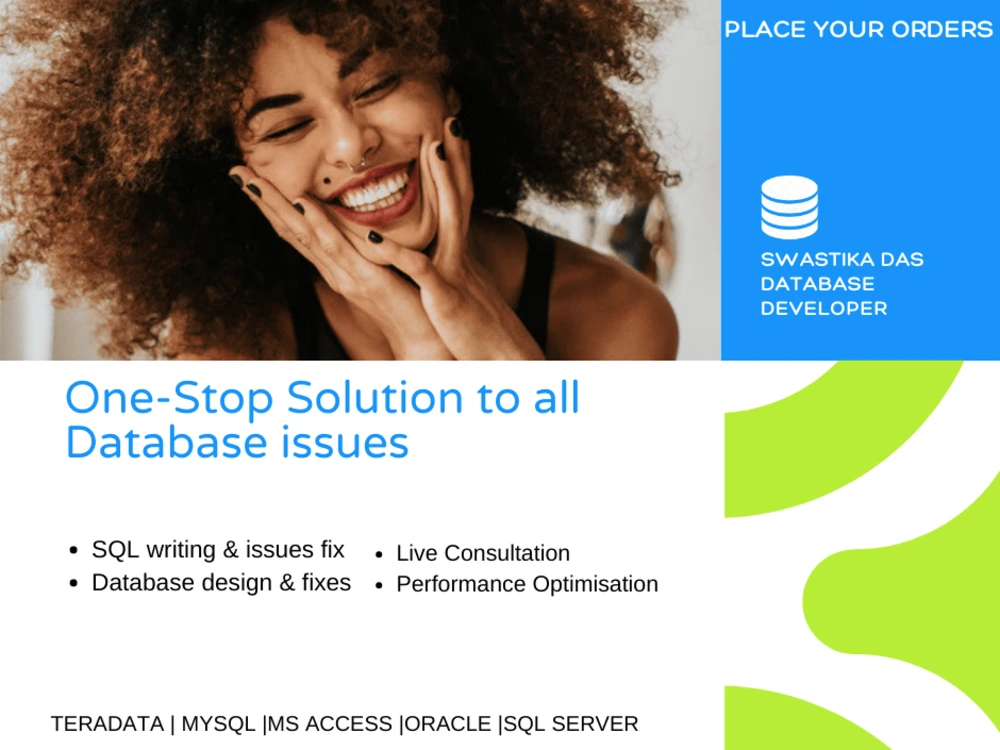 SQL database design ,optimization, sql server, mysql, oracle, teradata ... SQL database design ,optimization, sql server, mysql, oracle, teradata ...