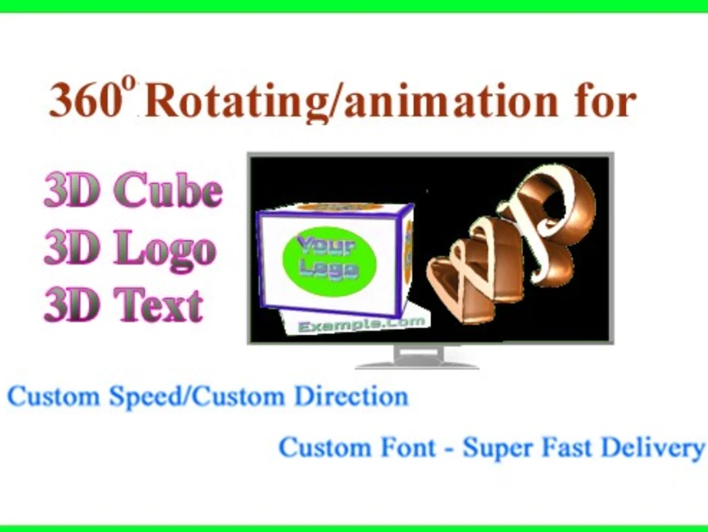 3d cube, text or logo rotating and 360 degree 3d spinning animation | Upwork