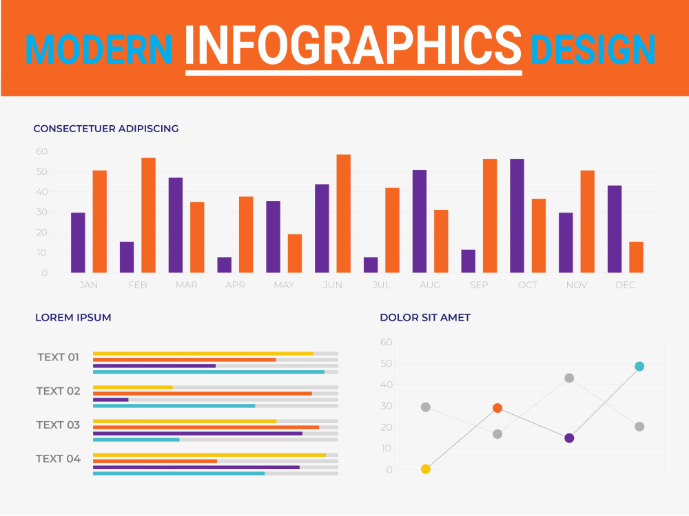Modern infographic charts, graphs tables and diagrams for your business ...