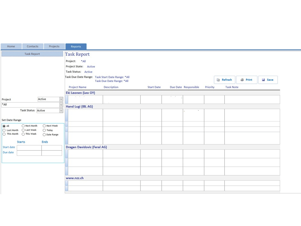 A Wonderful MS Access App for managing Projects, Contacts & Tasks | Upwork