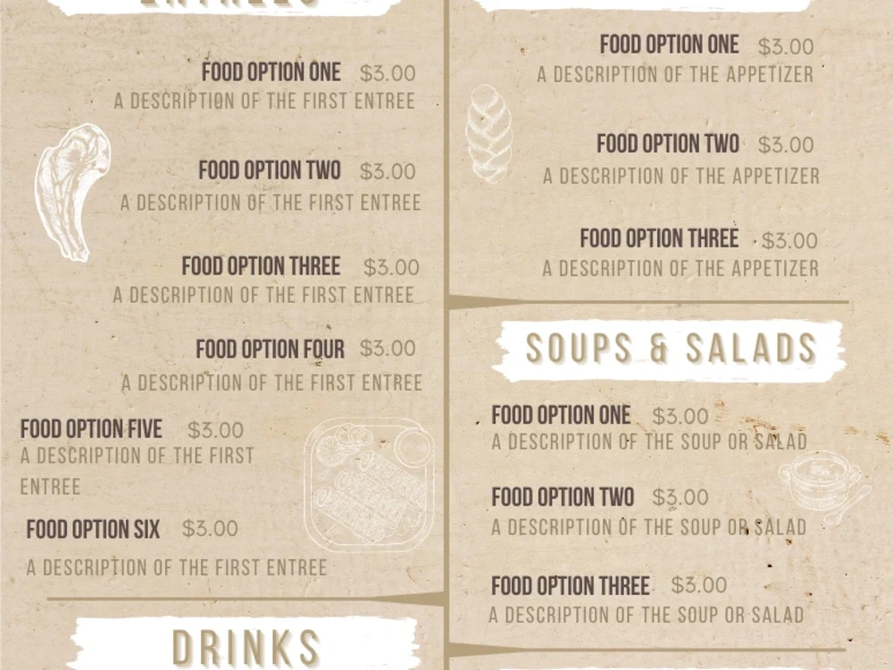 A stylish and rustic menu for your restaurant! | Upwork