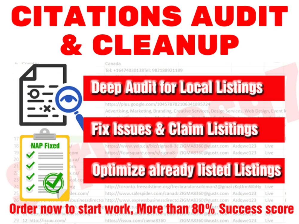 Advanced citations audit, cleanup & NAP error fixing | Upwork