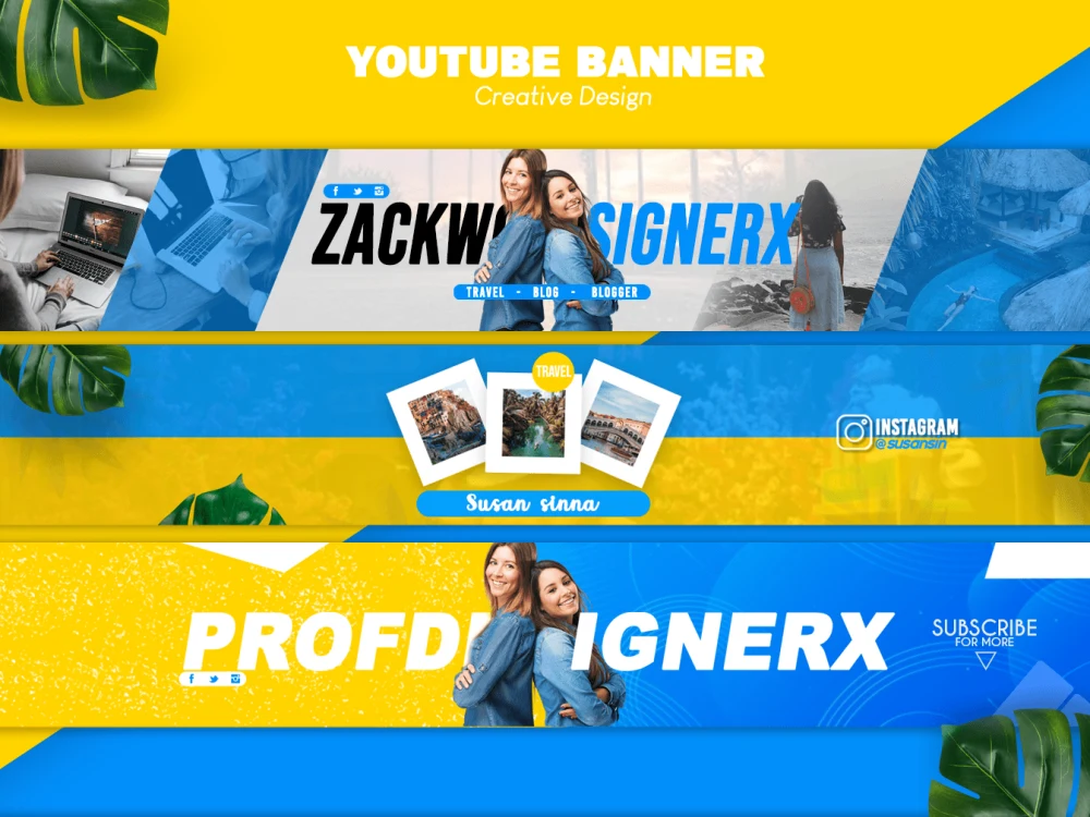 Unique YouTube banner in 24 hours | Upwork