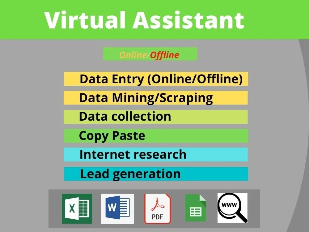 Virtual assistant, data entry, copy paste, web research, scraping, typing | Upwork
