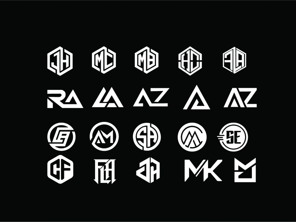 A unique monogram, initial letters,letter mark logo for your business ...