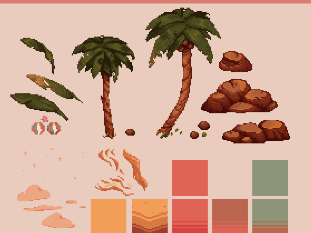 A pixel art tileset for your game with small medium and large tiles ...