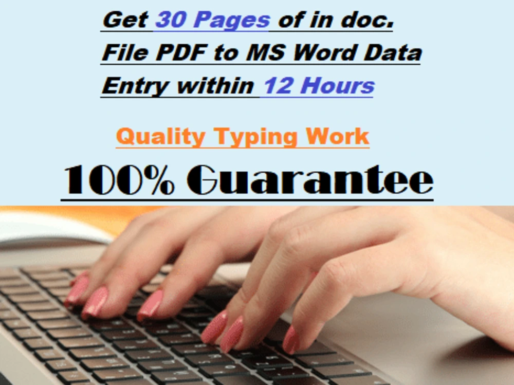 Get 30 pages of typing in doc. file PDF to MS Word Data entry within 12 ...