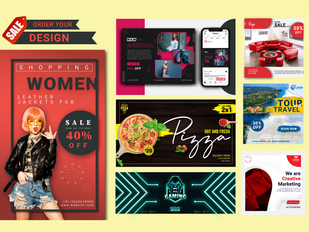 Eye-catching web banner ads, social media design, print banner in 24hrs ...