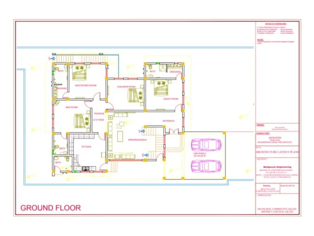 Architectural drawing; floor plans, elevations, sections drawn in Revit ...