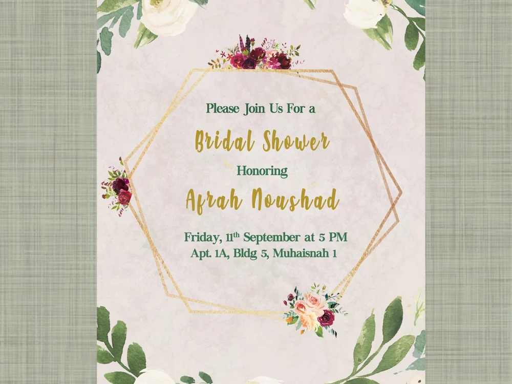 A beautiful invitation card for any needs (wedding, baby shower, party ...