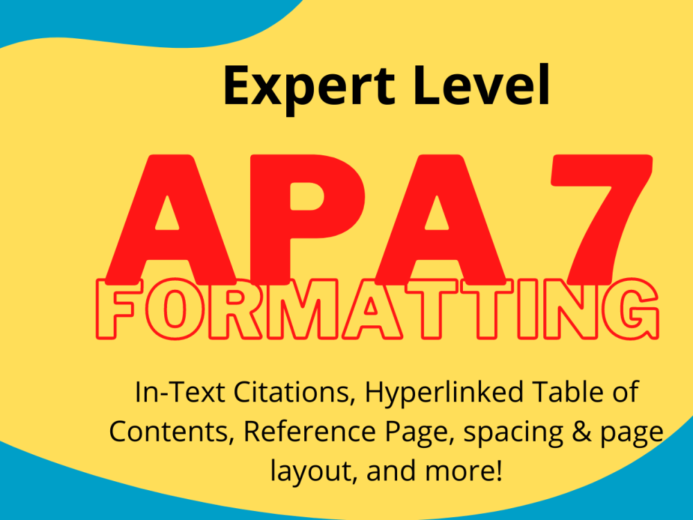 Expert level APA 7 formatting! | Upwork