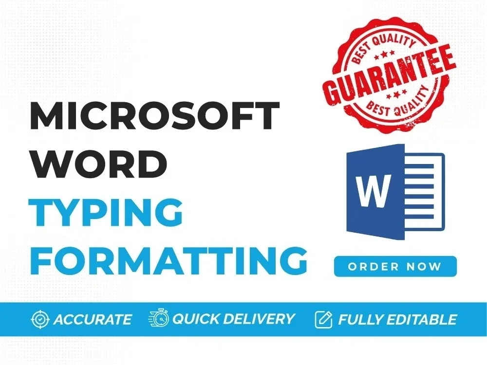 MS Word Typing and Formatting, PDF and IMAGE to MS Word | Upwork
