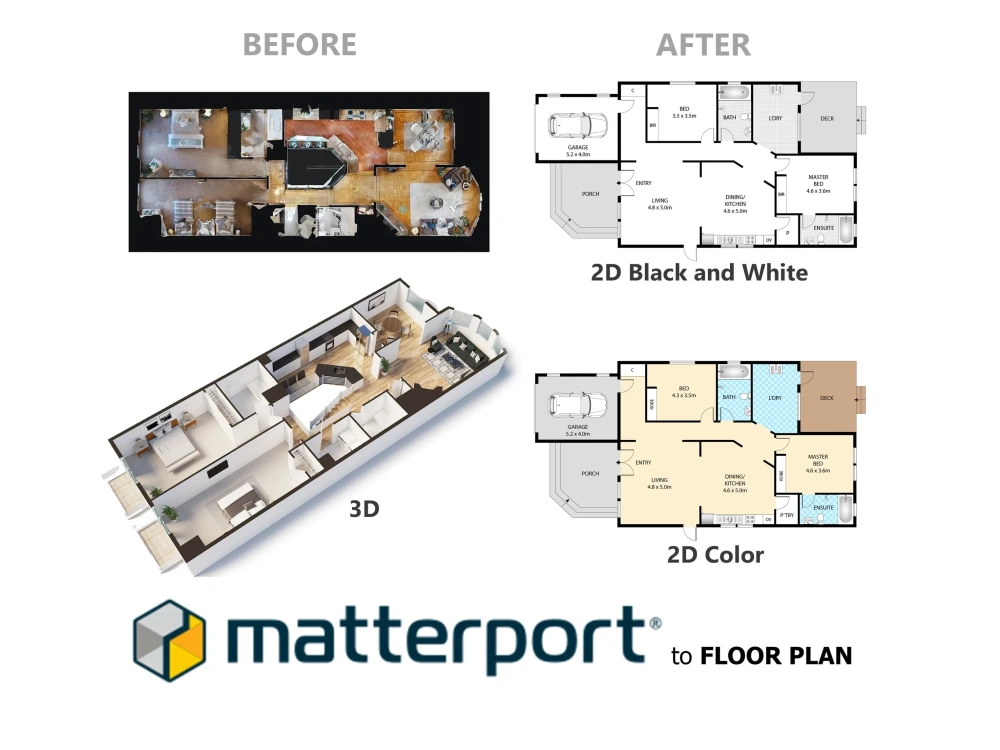 Convert Matterport Floor Plan, 3D Scan to AutoCAD, Revit | Upwork