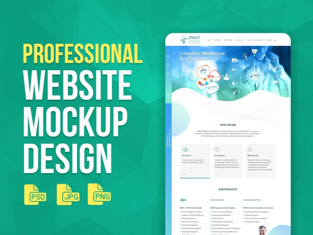 Modern website mockup design in Photoshop format | Upwork