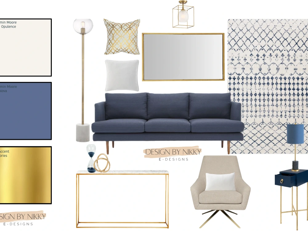 2 Mood Boards, 2D Design Layout, Full Product List, and a Floor Plan ...