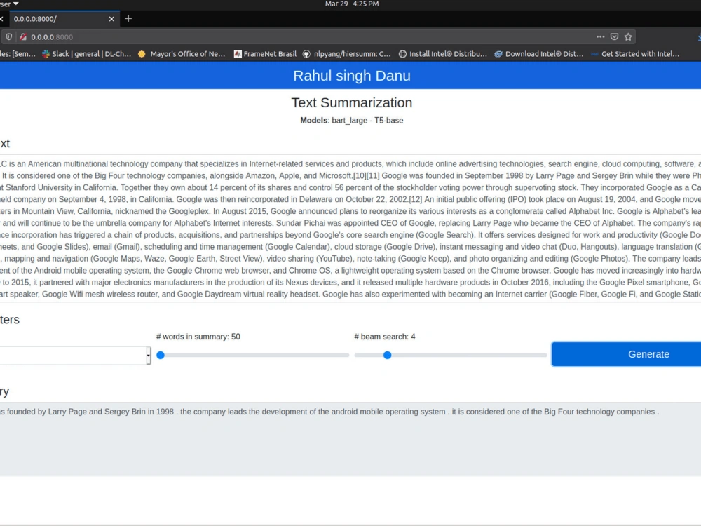 A text summarization api, web app | Upwork