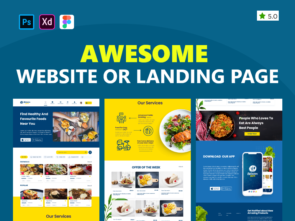 Responsive professional landing page homepage awesome and stunning ...