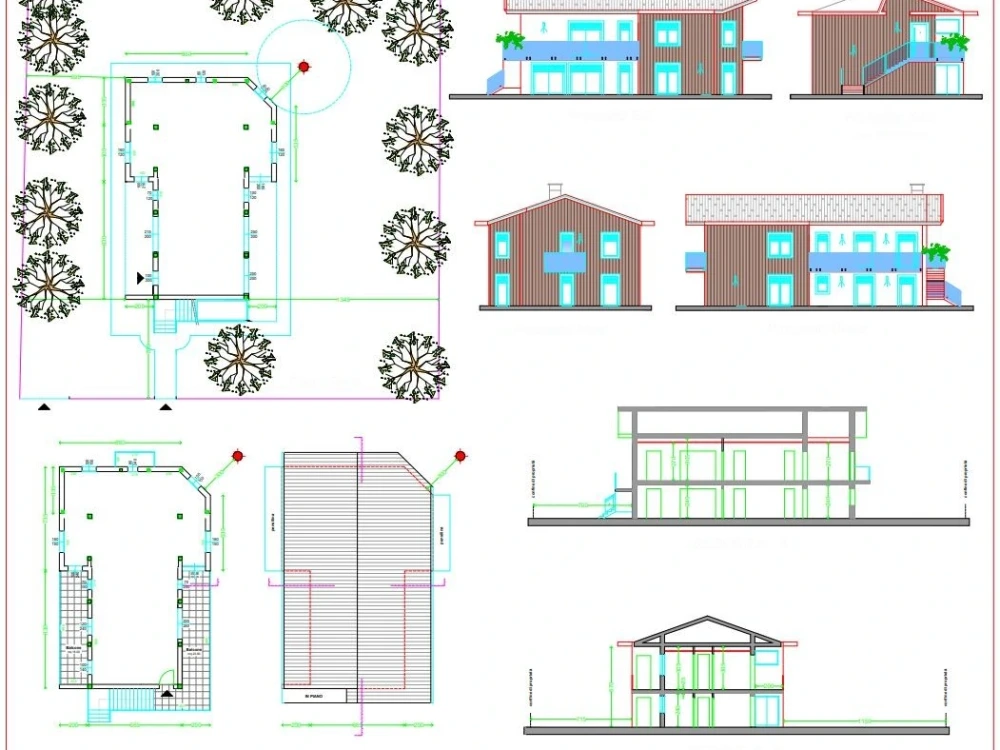 Residential plan elevations working drawing and Renderings | Upwork