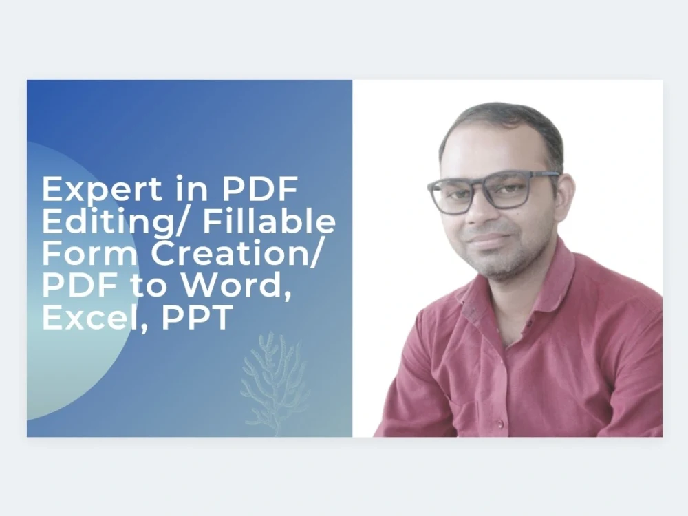 Any pdf file edit, formating and fillable form | Upwork