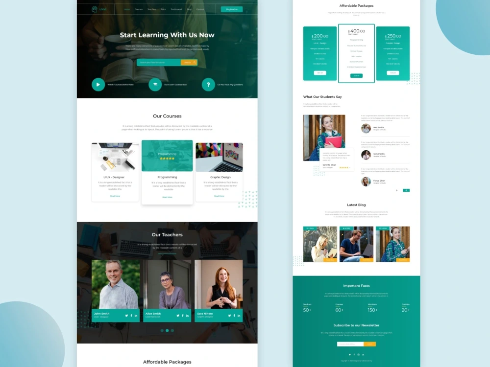 Modern amazing responsive website & landing page UI/UX design | Upwork