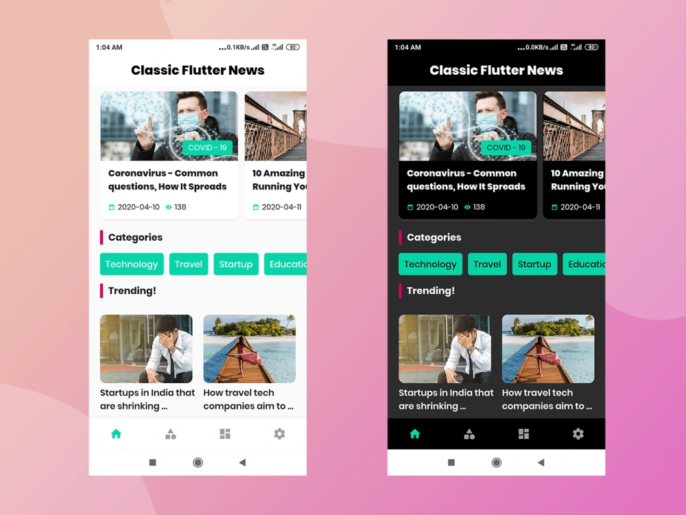 News app using flutter for android, iOS | Upwork