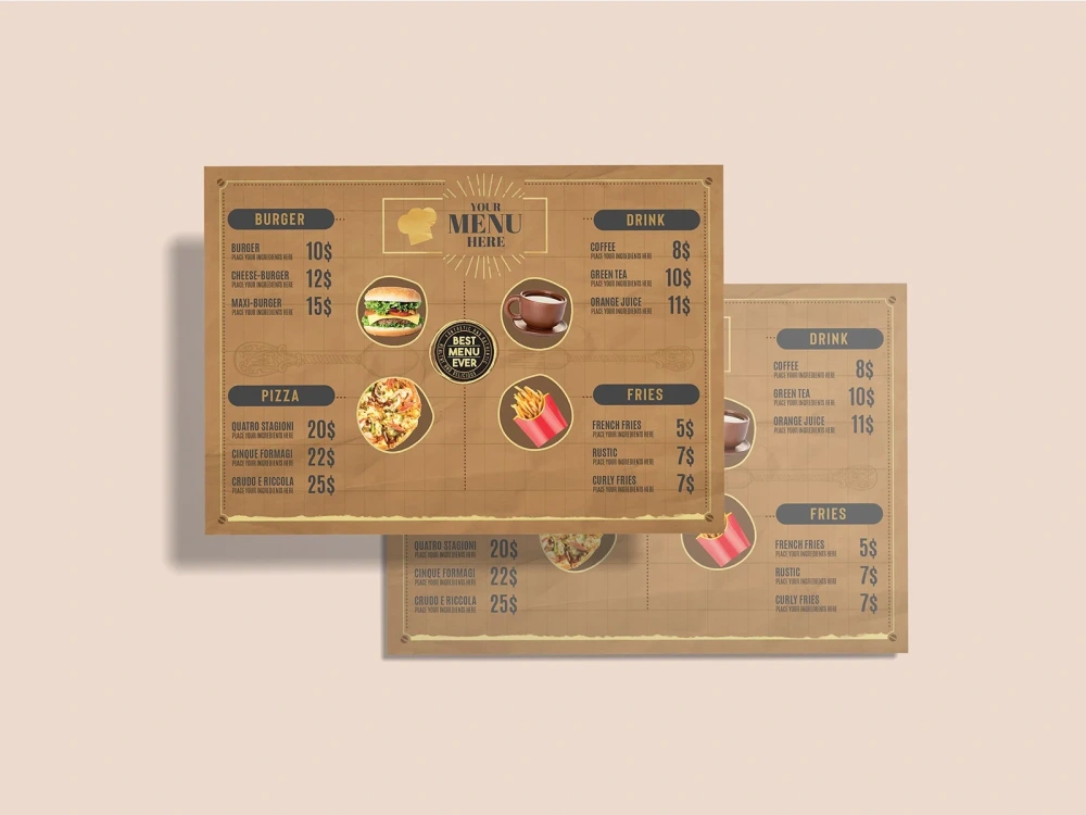 An amazing menu designed for your business | Upwork