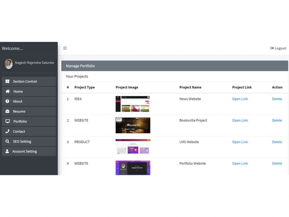 An amazing Personal Portfolio Website with Admin Dashbord | Upwork