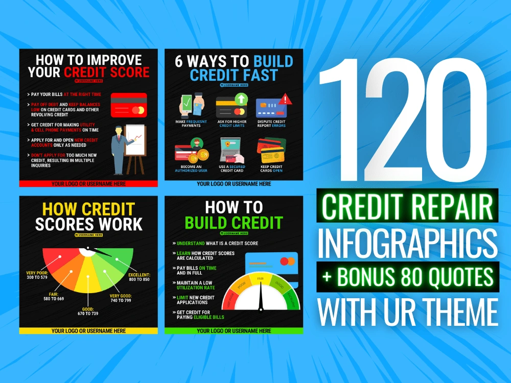 120 credit repair Infographics for your Instagram | Upwork