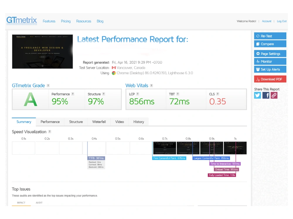 WordPress Speed Optimization GTmetrix Score 90+ Grade A | Upwork