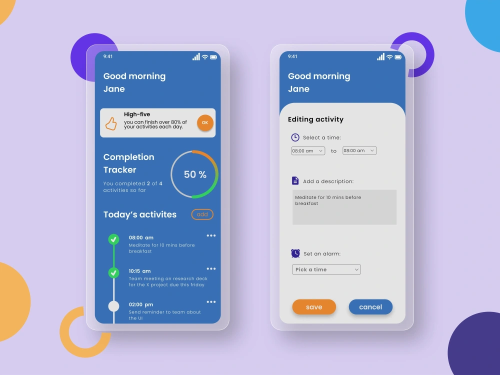An amazing mobile app UI design | Upwork