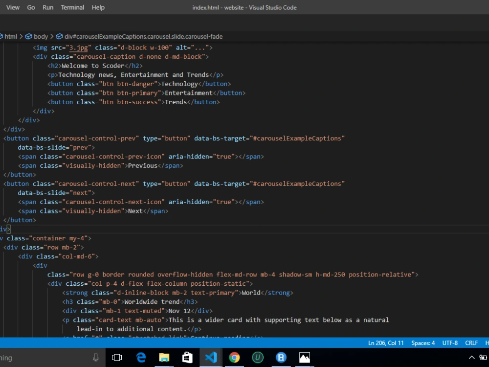 Professional front-end development in html, CSS, JavaScript, bootstrap ...
