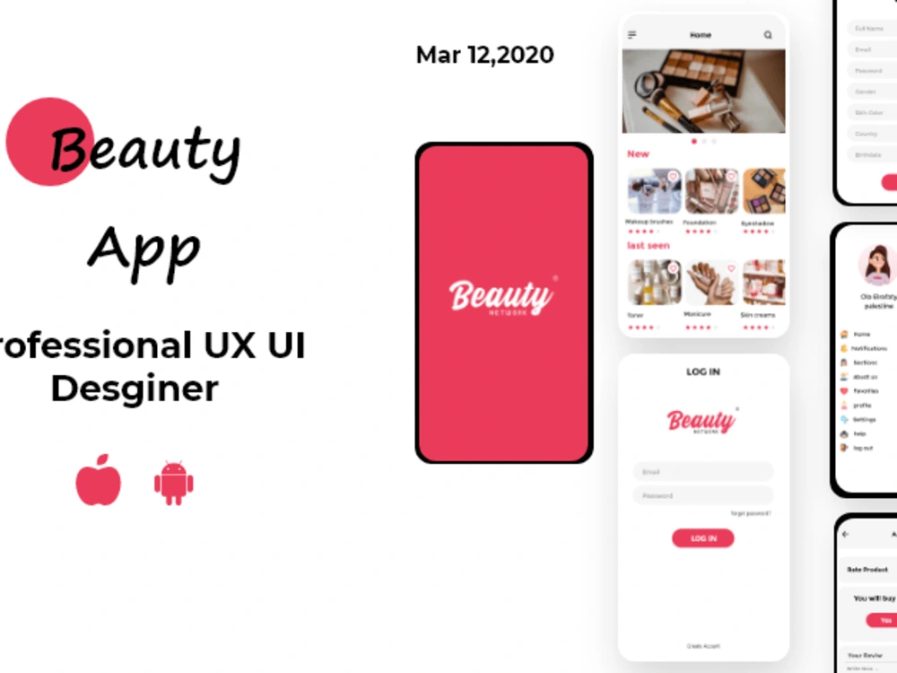 A professional and modern UX UI design for your mobile app in Adobe XD ...