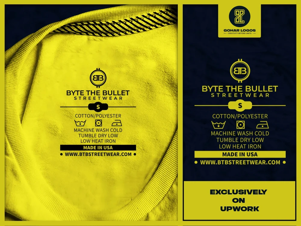 Custom clothing tag, neck tag, hang tag, hem tag and price tag | Upwork