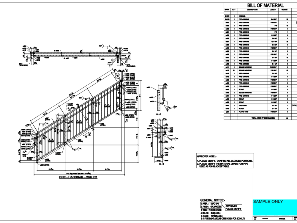 Set of shop and erection drawings adhere to code standards using Tekla ...