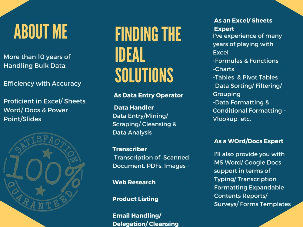 Data Entry with 100% Accuracy and within Shortest Possible Time. | Upwork
