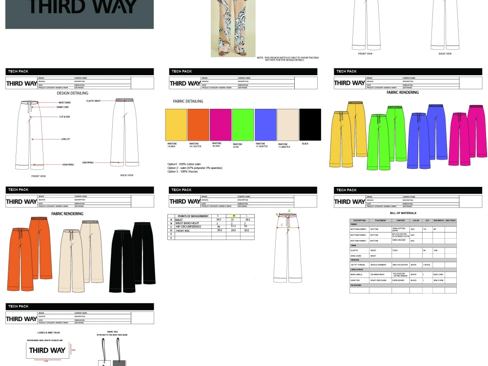 Professional Tech Pack Design for bulk production | Upwork