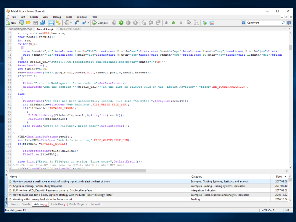 A Custom Expert Advisor, Script or Indicator for Metatrader4/5 (MQL4/5) | Upwork