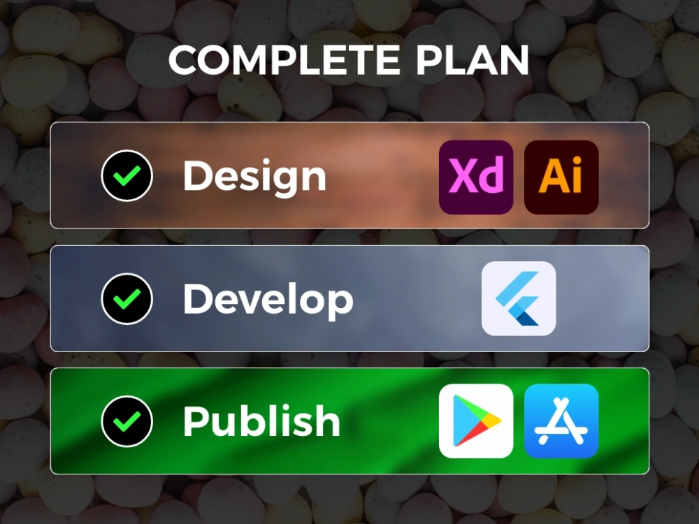 Mobile app for both iOS and Android | Design | Development | Publishing | | Upwork