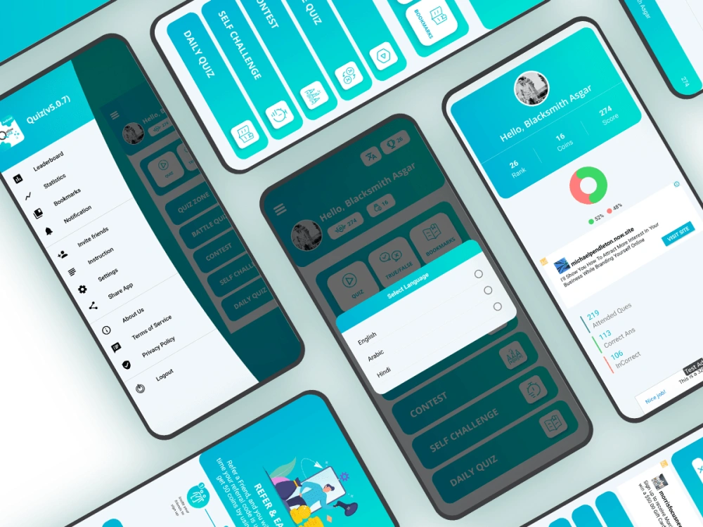 An Online Quiz app for android and web with admin panel | Upwork
